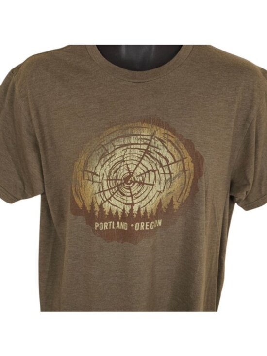 Unbranded | Shirts | Portland Oregon T Shirt Mens Size Large Brown ...